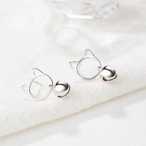 Jewelry | New 925 Sterling Silver Cat Bell Earrings | Poshmark